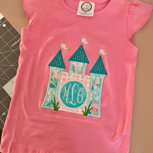 Castle Monogram Princess Digital Machine Embroidery Applique Design 4 ...