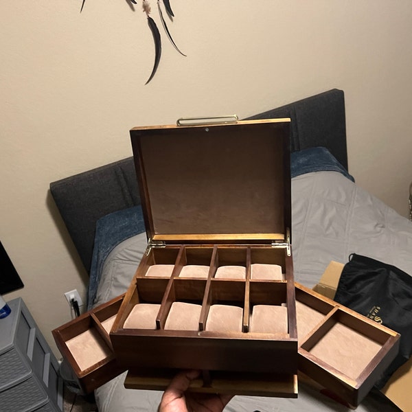 Personalized Watch Box for Men 8 Divider Slots Engraved Wooden Men ...
