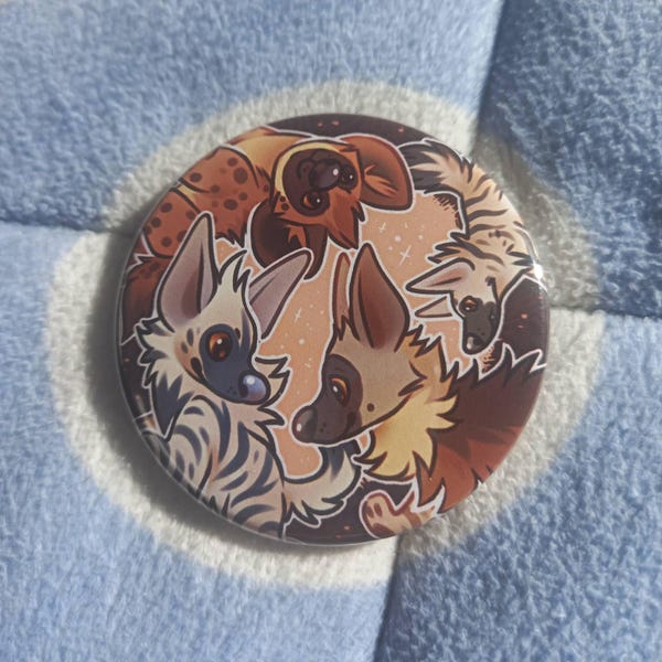 Hyena Paw & Maw - MAGNET / BIG BADGE - Stay Pawsitive, Be Mawesome ...