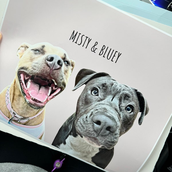 Custom Pet Portrait From Photo Personalized Dog Portrait Personalized ...