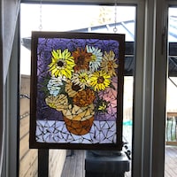 Red Tailed Hawk Stained Glass Mosaic Artwork, Bird Panel for Hanging in ...