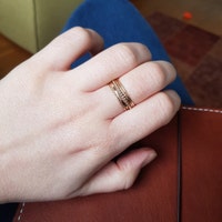 9ct Gold Twist Ring, Solid Gold Stacking Ring, Minimal Dainty Ring ...