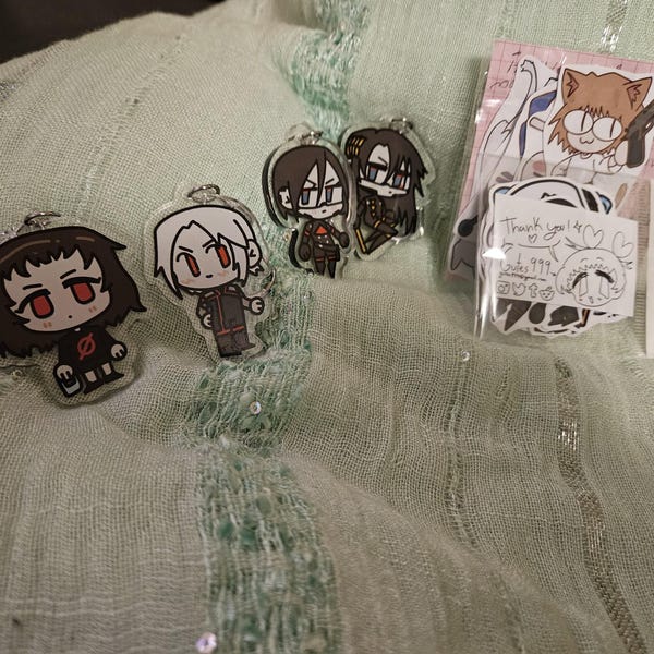 MOUTHWASHING Keychains + Stickers, Anya, Curly, Daisuke, Swansea, Jimmy ...