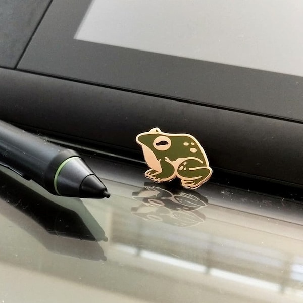 Toadally Cute Witch's Familiar Green and Rose Gold Toad Enamel Pin - Etsy