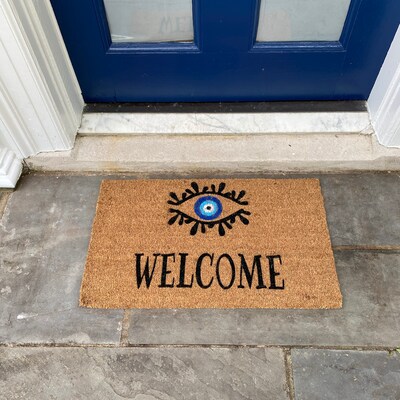 Evil Eye Design Door Mat Custom Door Mat - Etsy