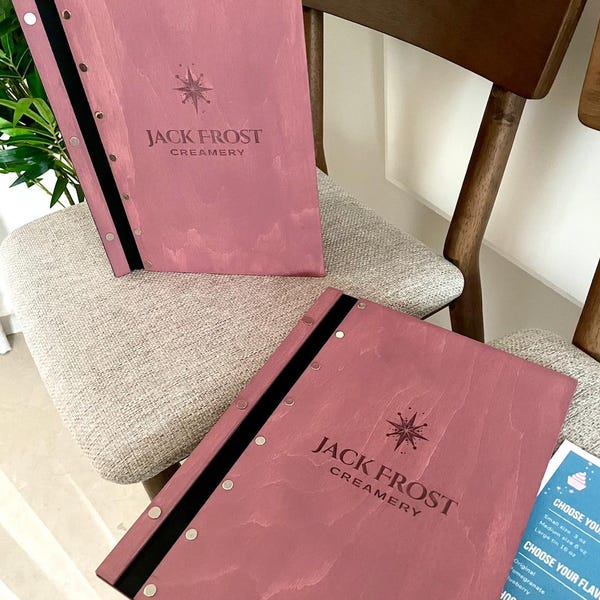 Wood Restaurant Menu, Custom Size Menu Cover, Engraved Menu Cover ...