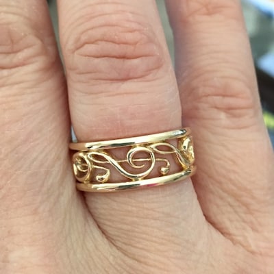 Treble Clef Wedding Ring, Music Note Ring, Music Symbol Ring, Eternity ...