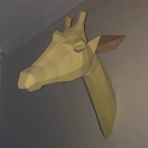 Paper Giraffe Trophy, Giraffe Head, Download, Paper Craft Animal, Faux ...