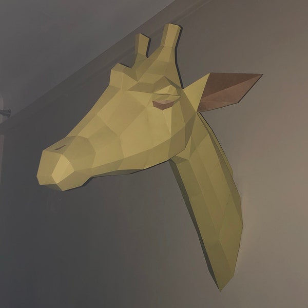 Paper Giraffe Trophy, Giraffe Head, Download, Paper Craft Animal, Faux ...