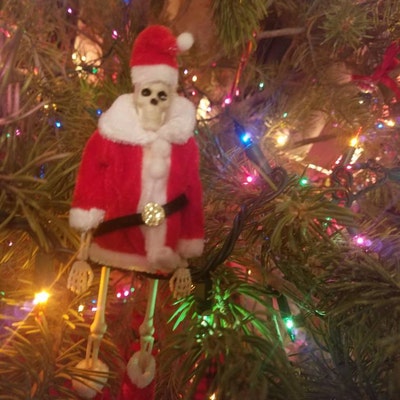 Skeleton Santa Ornament - Etsy