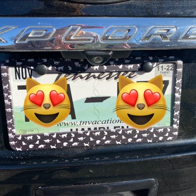 Cat License Plate Custom Plate Frame Cute Peeking Cats - Etsy