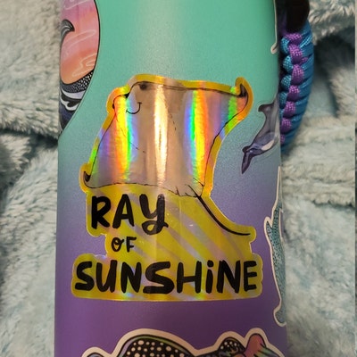 Holographic Vinyl Die Cut Ray of Sunshine Sting Ray Durable Sticker ...