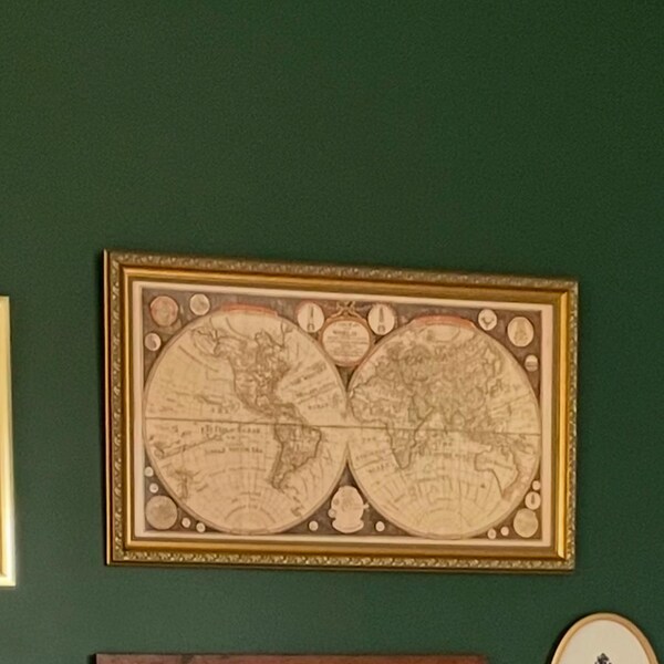 WORLD MAP, 1799. Old Map Reprint. Linen Backed, Folded Map. Wall Decor ...