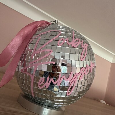 Personalised Disco Ball 20cm Party & Wedding Decor Unique Gift for ...