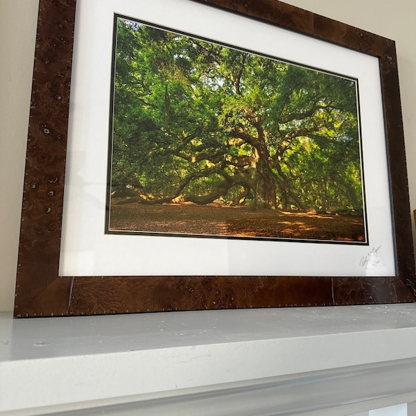 Wide Rustic Burl Wood Custom Picture Frame W/ 90% UV Cover, Burled Mid ...