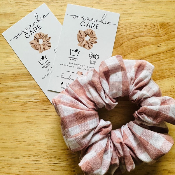 SCRUNCHIE Washing Care Instructions Template, EDITABLE Printable Modern ...