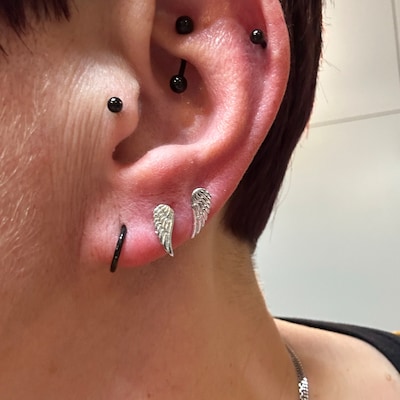 Helix Piercing Spiral Ear Piercing Conch Piercing Silver - Etsy