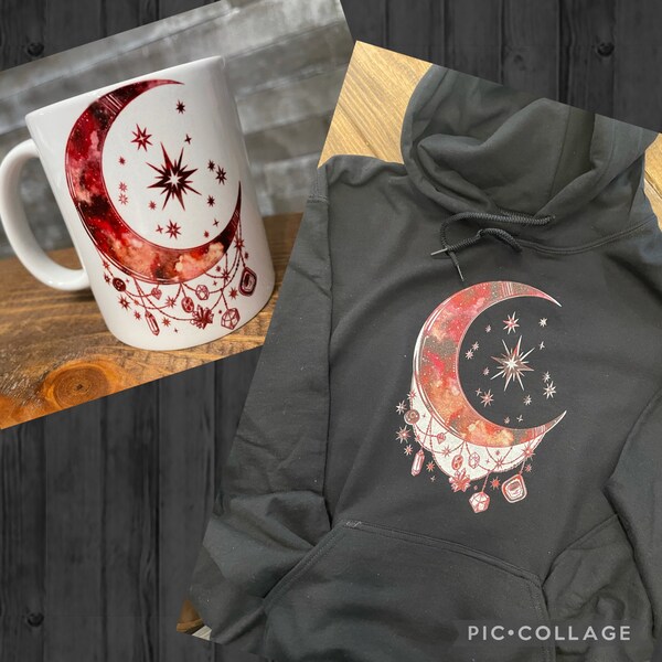 Boho Sublimation Design Moon Woman Girl Sublimation Floral Moon Magical ...