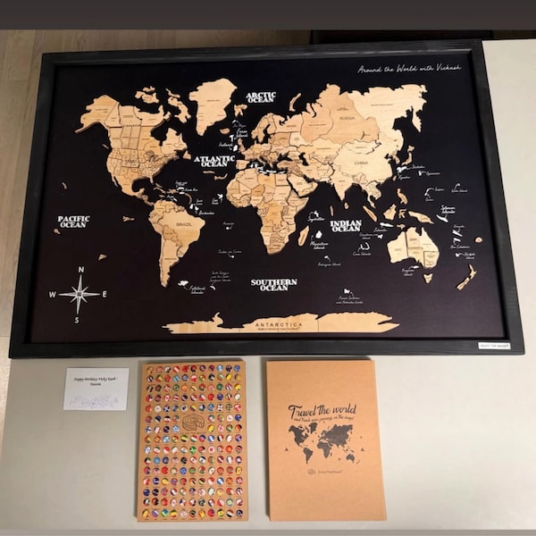 World Map Wall Art, Family Trip Map, Places Visited Map, Couples Travel ...