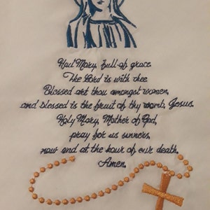 Hail Mary Prayer Machine Embroidery Design, Christian Cross & Rosary ...