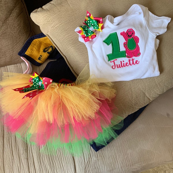 Barney Tutu Set, Barney Tutu, Barney Birthday Outfit, Barney Birthday ...