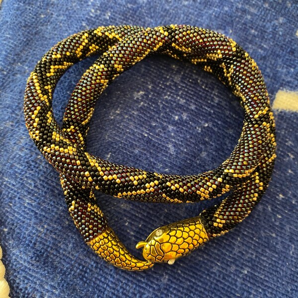 PDF Pattern for Snake Seed Bead Crochet Handmade Beadwork Crafter Gift ...