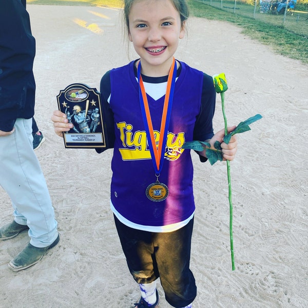 Blooming Softball Long Stem Rose With or Without Customized Print Added ...