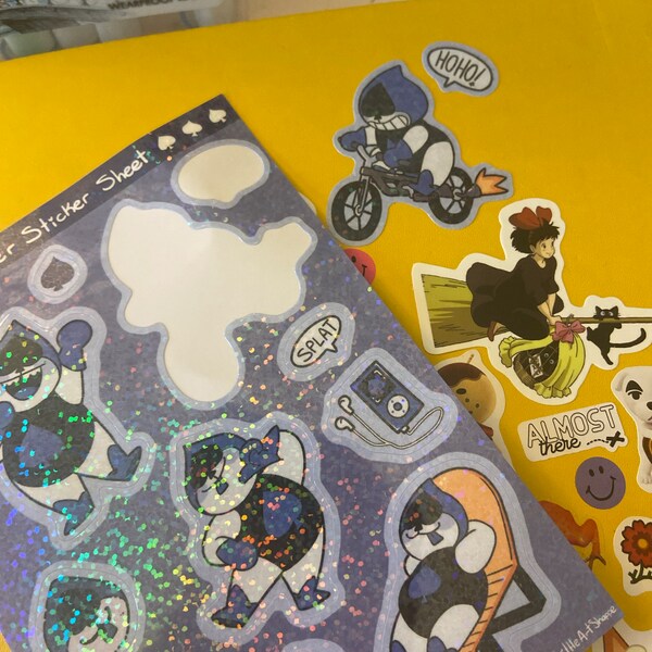 Deltarune Lancer A6 Size Sticker Sheet 4.1 in X 5.8 In Water Resistant ...