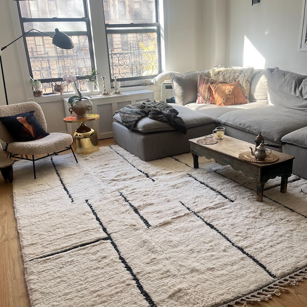 Moroccan Cobalt Blue Rug Moroccan Solid Rug Beni Ourain Rug Berber ...