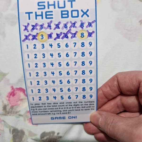Shut the Box Savings Challenge Game A6 Cash Stuffing Printable Dice ...