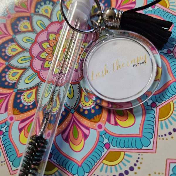 Custom Lash Brush Keychain W/ Logo and QR Code Keychain - Etsy