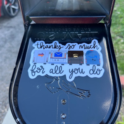 Thank You Mailbox Decal-new, Mailman Sticker, Mailman Gift, Mailbox ...