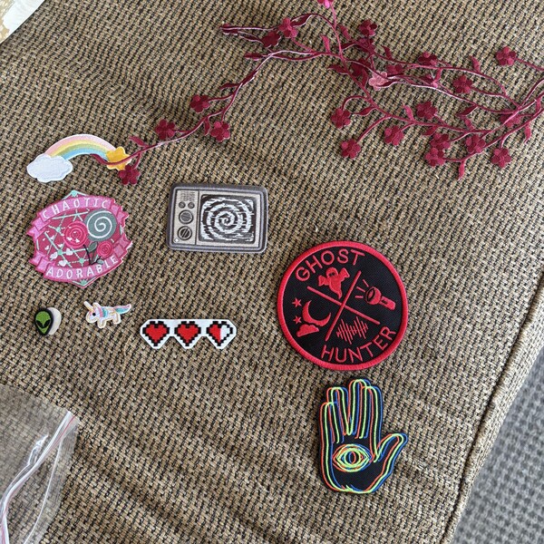 Large White Pink Cherry Blossom Patch, Flower Patch, Iron on Patch, Embroidered Patch, Applique ...