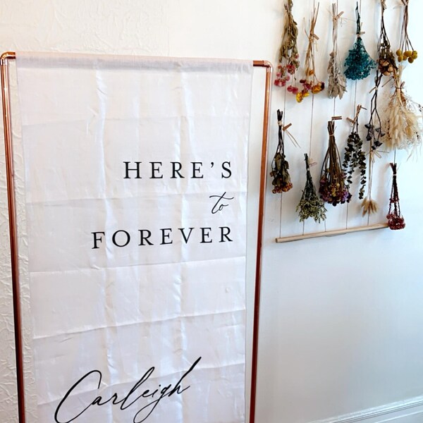 Wedding Fabric Welcome Sign, Modern Wedding Welcome Sign, Fabric Sign ...