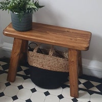 Rustic Wooden Milking Stool/ Bench - Etsy UK