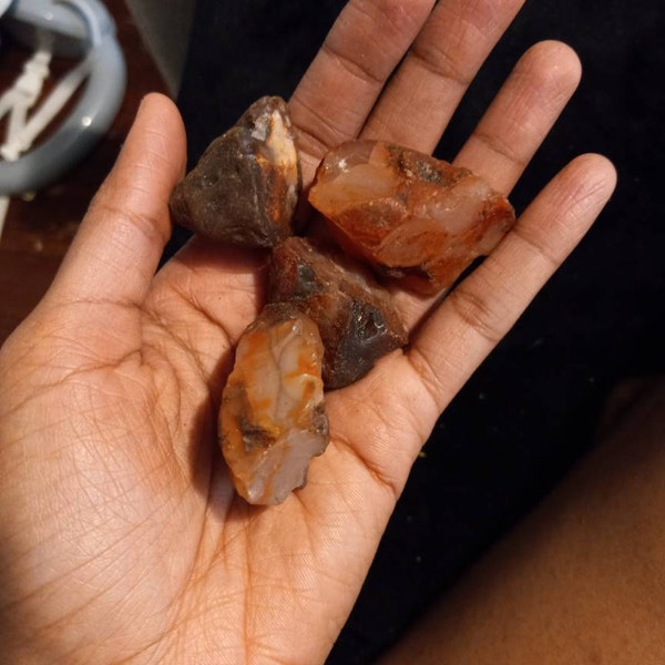 Raw Fire Agate From Mexico - Rough 100% Natural Free Form Crystal ...