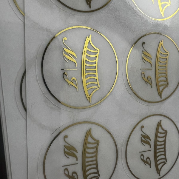 Custom Gold Foil Stickers | Wedding Favor Stickers | Gold Foil Custom ...