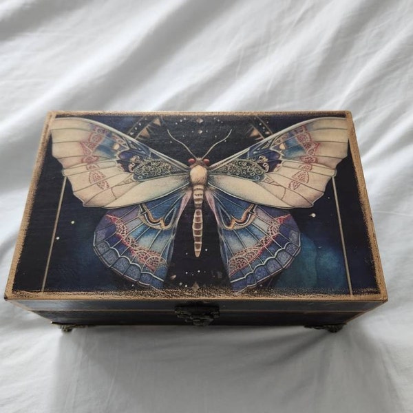 Dragonfly Jewelry or Trinket Box, Lightweight Decoupage Storage Box ...