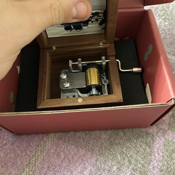 Personalized Music Box | Small Vintage Wooden Music Box | Walnut ...