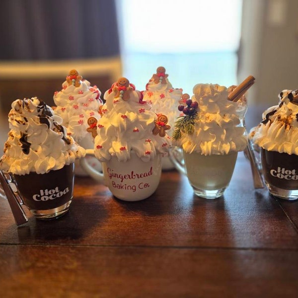 Hot Chocolate Mug Topper Hot Cocoa Faux Hot Cocoa Coffee Bar Coffee ...