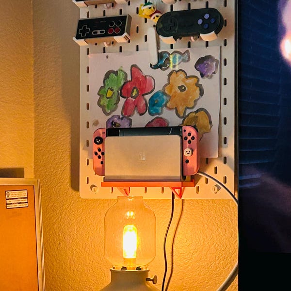 Shelf for Nintendo Switch Dock for IKEA SKADIS Pegboard - Integrated ...