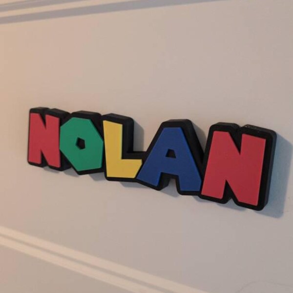 Personalized Mario Style Name Sign, Name Tag Sign, Kids Room Decor ...