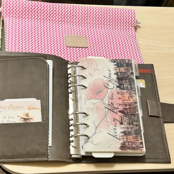 A6 Rings Binder/planner Real Leather Cover, True USA Size A6 Ringbound ...