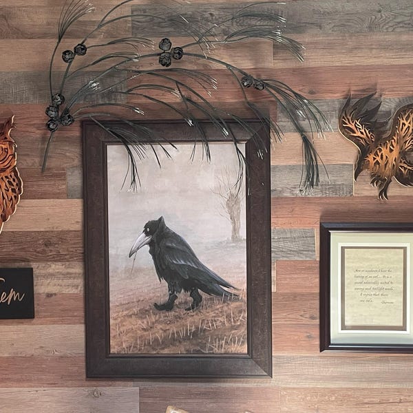 Krahe by Rudi Hurzlmeier 24x33 Crow Raven Black Bird Wearing Cowboy ...