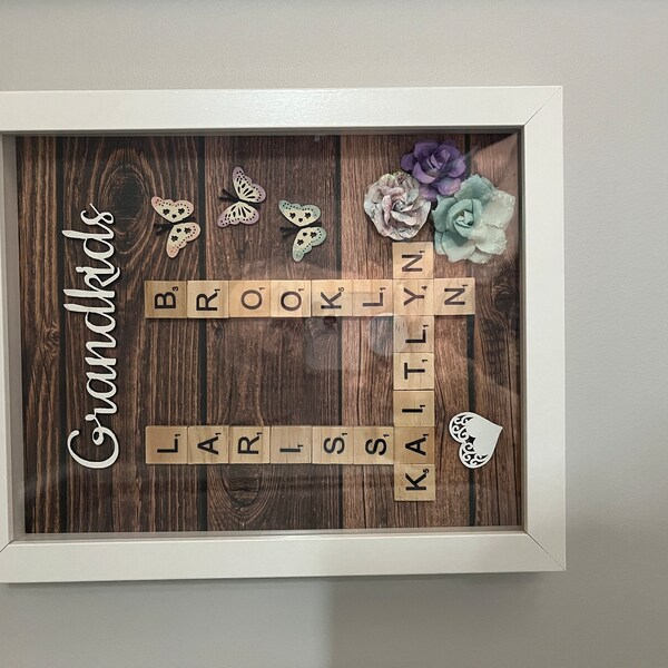 Scrabble Family Name Frame Art, Family Tree Wall Art, Scrabble Tile ...