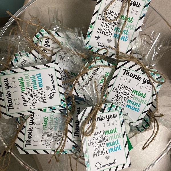 Teacher Appreciation Printable Gift Tags, Thank You Mint Tag Back to ...