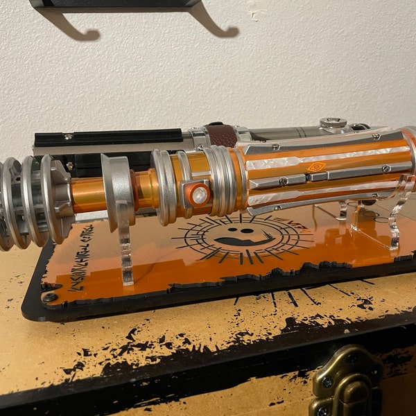 Lightsaber Stand With Animation Lighting, Flat for Desk or Shelf. Made ...