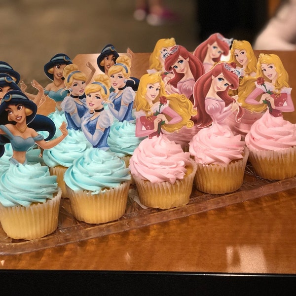 Disney Princesses Cupcake Toppers - Etsy