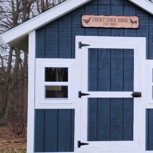 Personalized Outdoor Chicken Coop Sign, Rooster Decoration, Rustic Farm ...