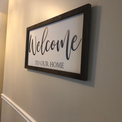 Welcome Sign-welcome to Our Home Sign-custom Wood Welcome Sign ...